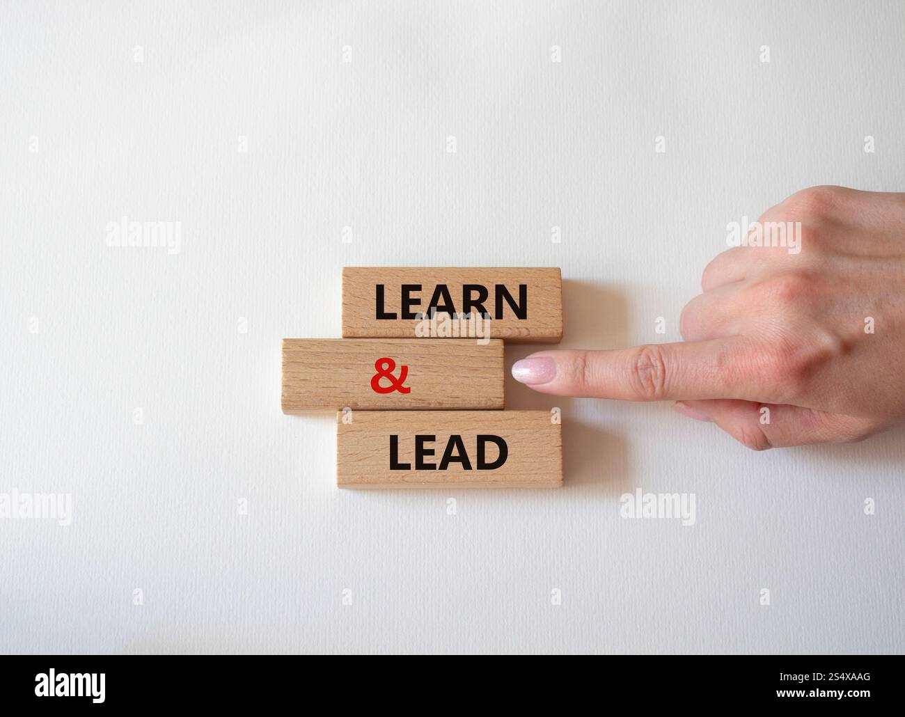 Learn and lead symbol. Concept words Learn and lead on wooden blocks ...