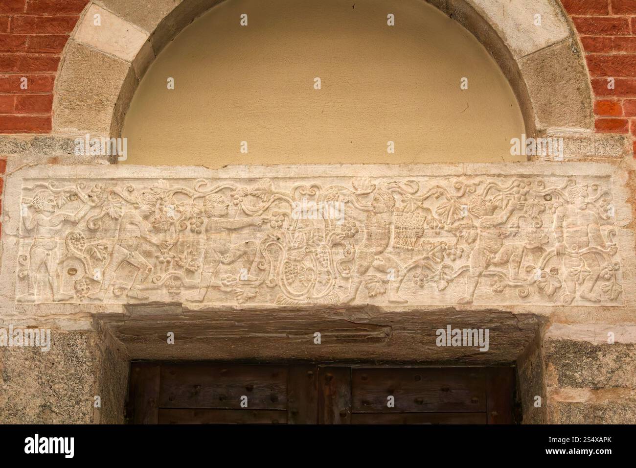 Roman early Christian marble frieze with Putti harvesting grapes, once ...