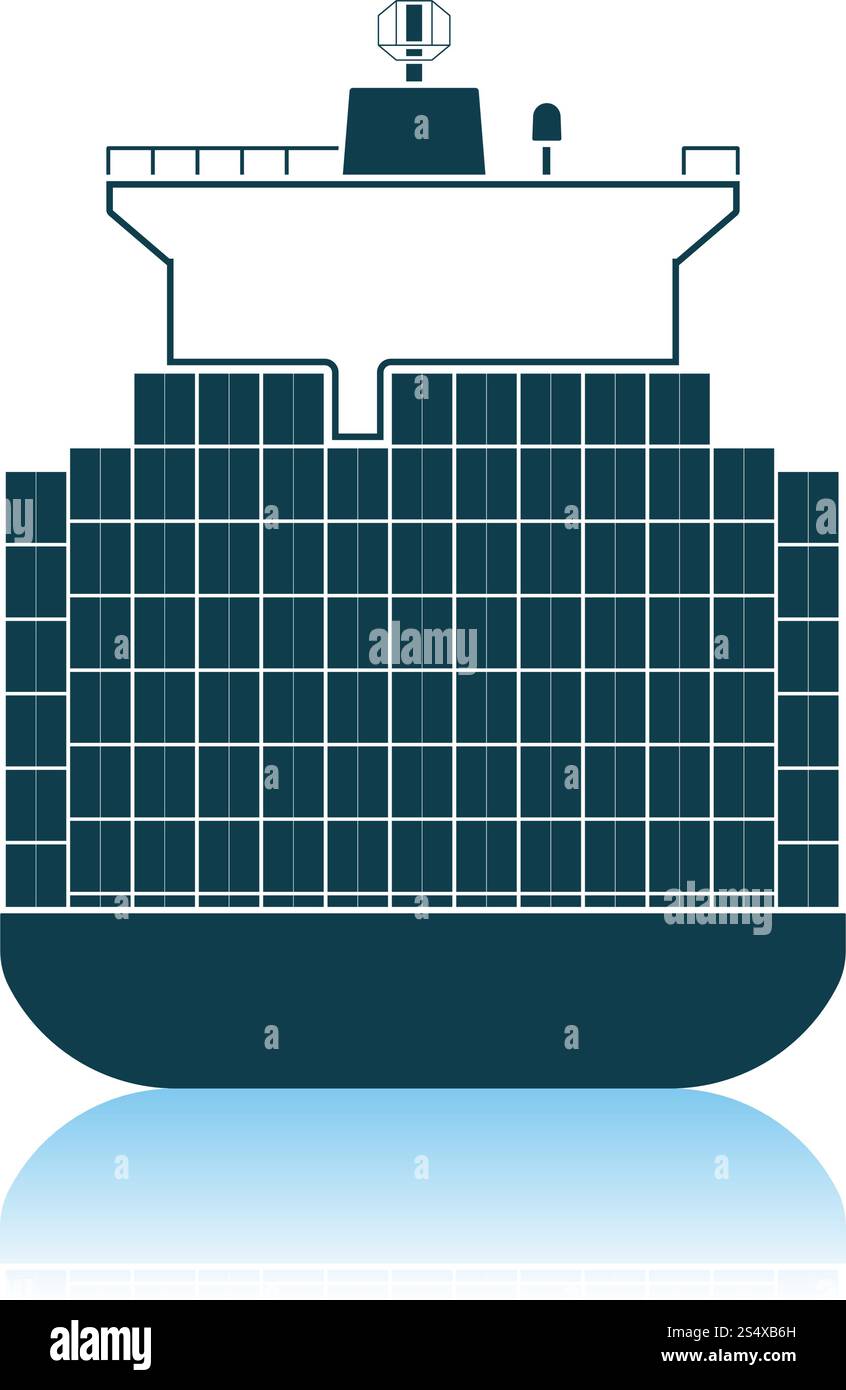Container Ship Icon. Shadow Reflection Design. Vector Illustration ...