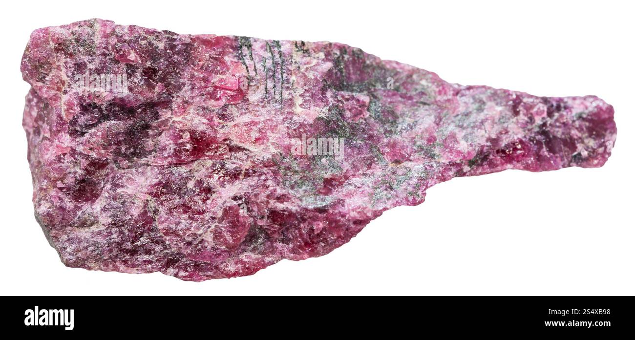 macro shooting of collection natural rock - eudialyte (almandine spar ...