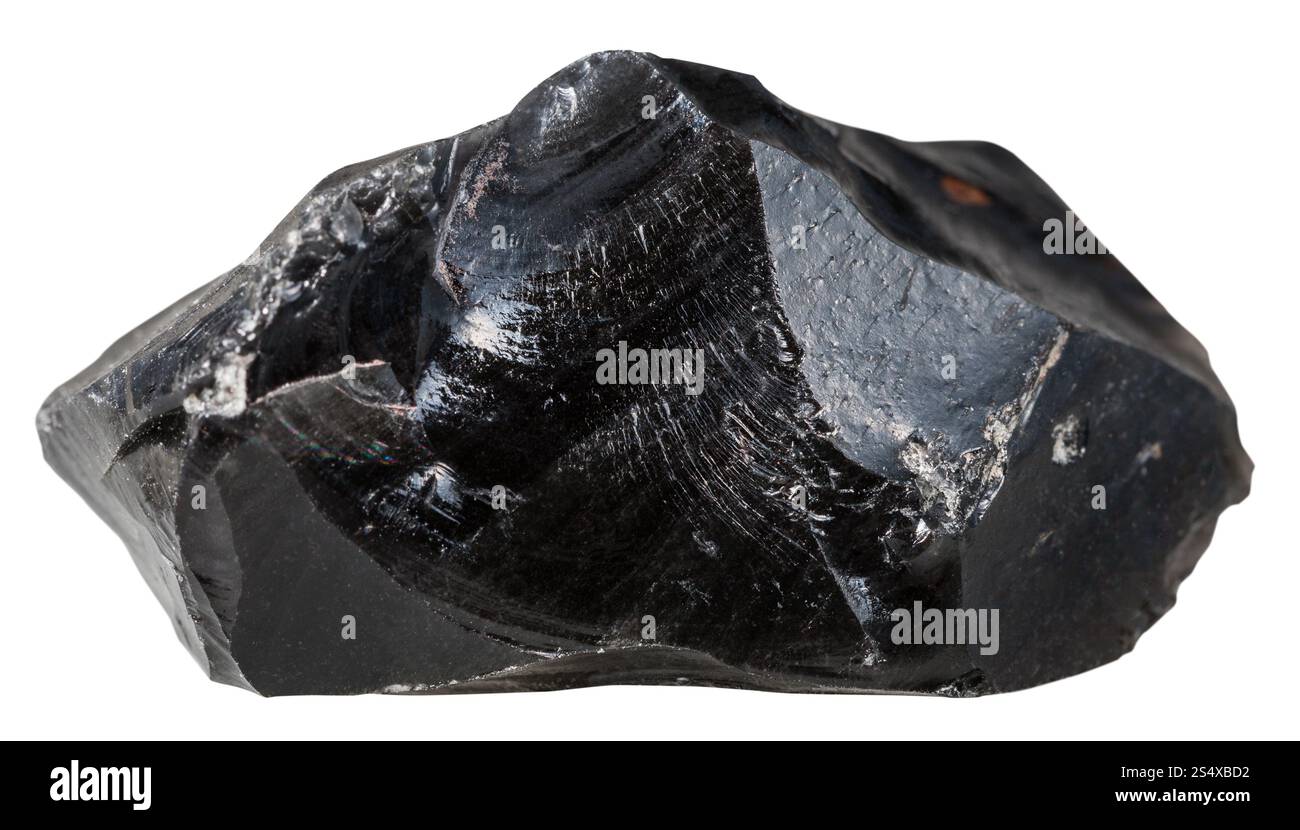 macro shooting of collection natural rock - black Obsidian (volcanic ...