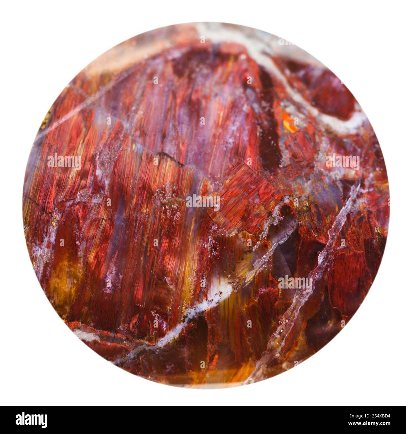 round bead from red sunstone natural mineral gem stone isolated on ...