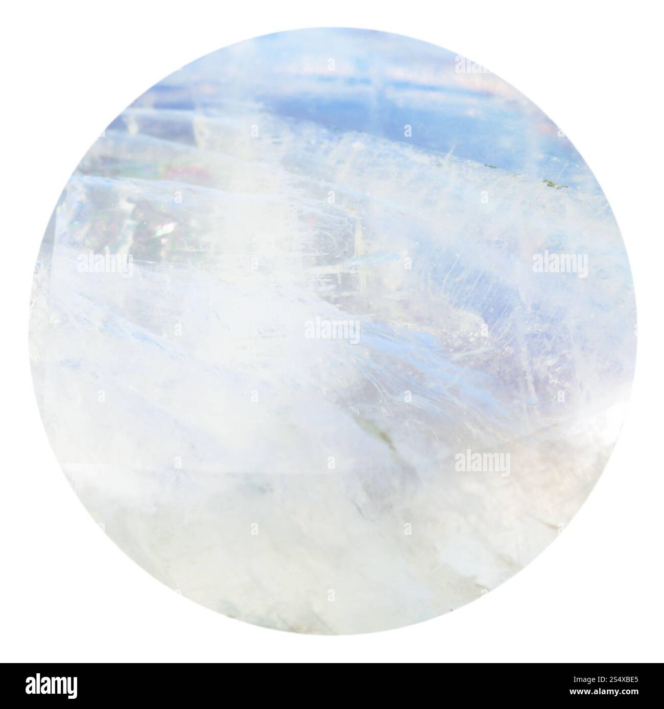 round bead from moonstone natural mineral gem stone isolated on white ...