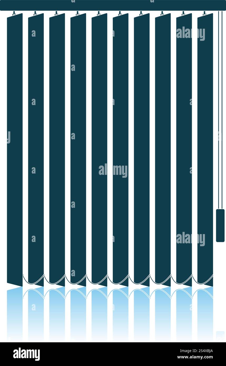 Office Vertical Blinds Icon. Shadow Reflection Design. Vector ...