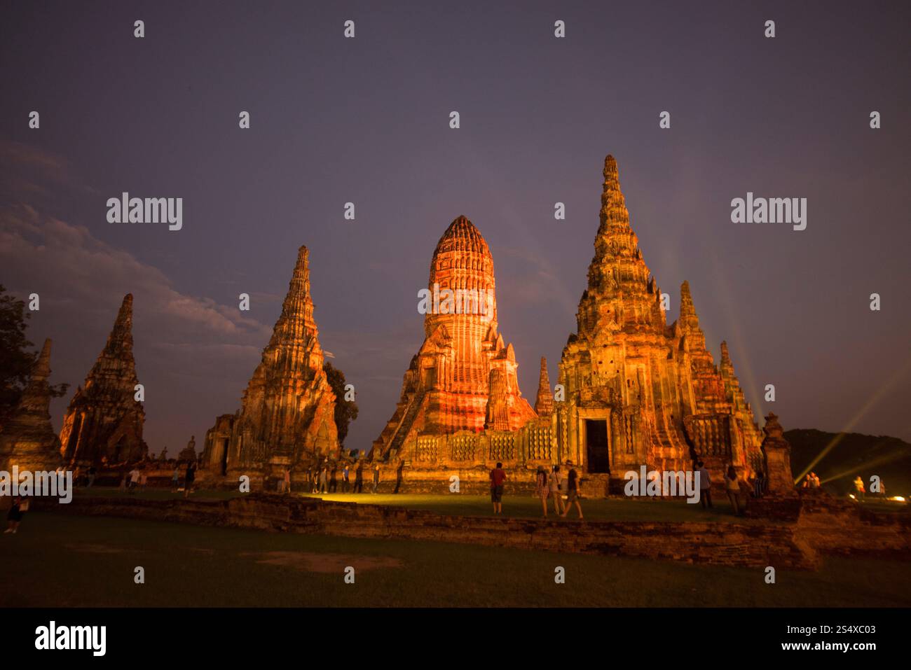 the Wat chai wattanaram in the city of Ayutthaya north of bangkok in ...