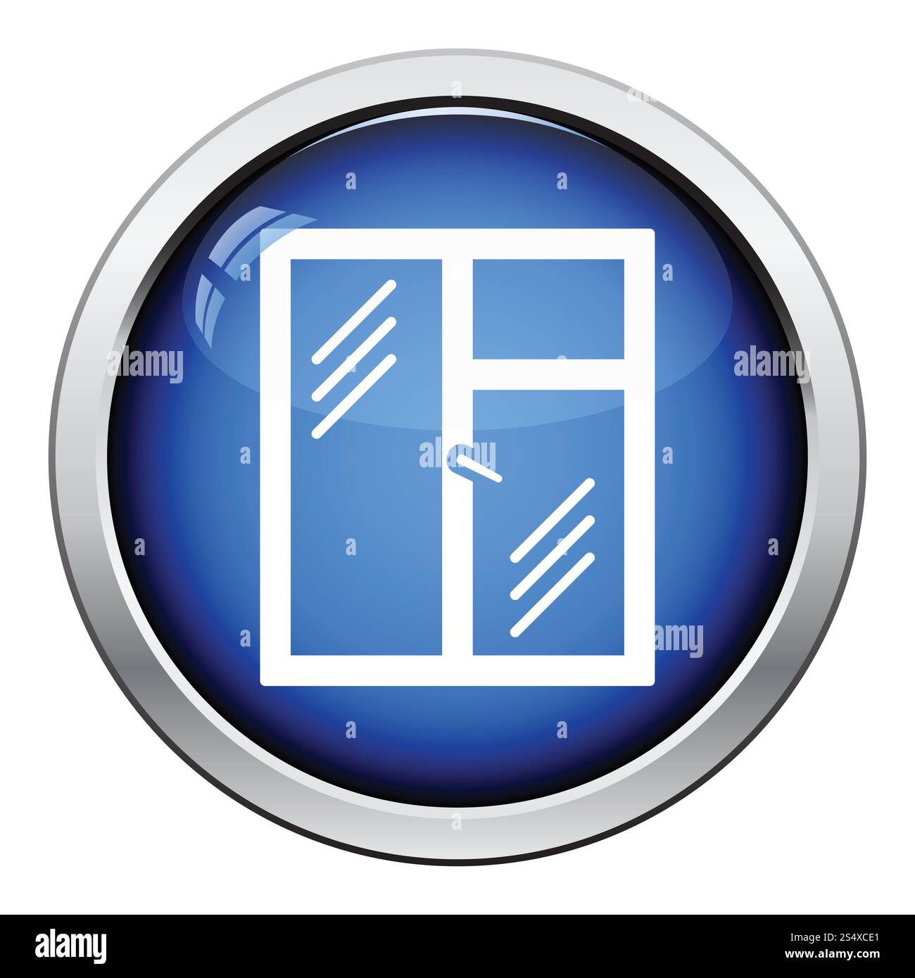 Icon of closed window frame. Glossy button design Stock Photo - Alamy