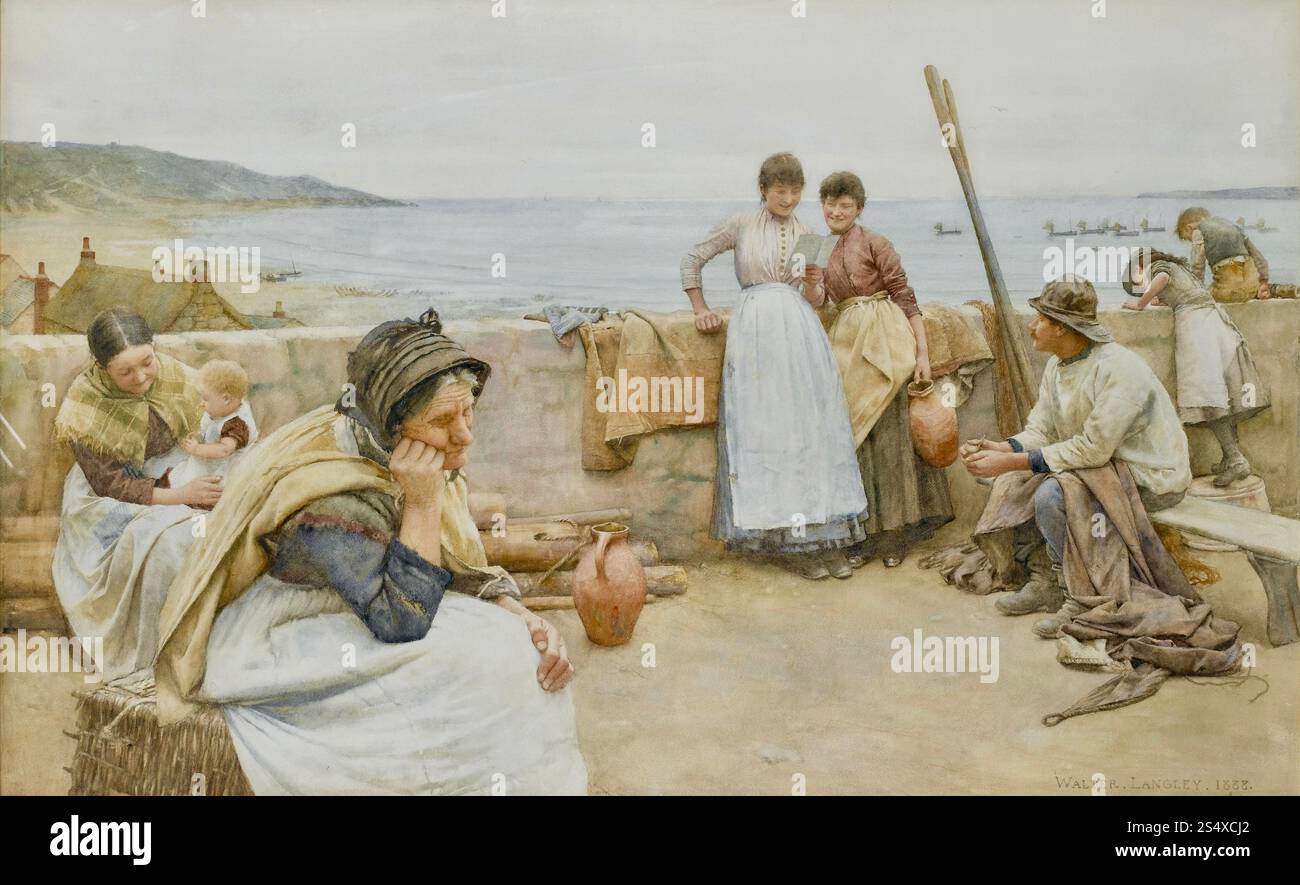 Walter Langley - A Village Idyll - 1888 Stock Photo - Alamy