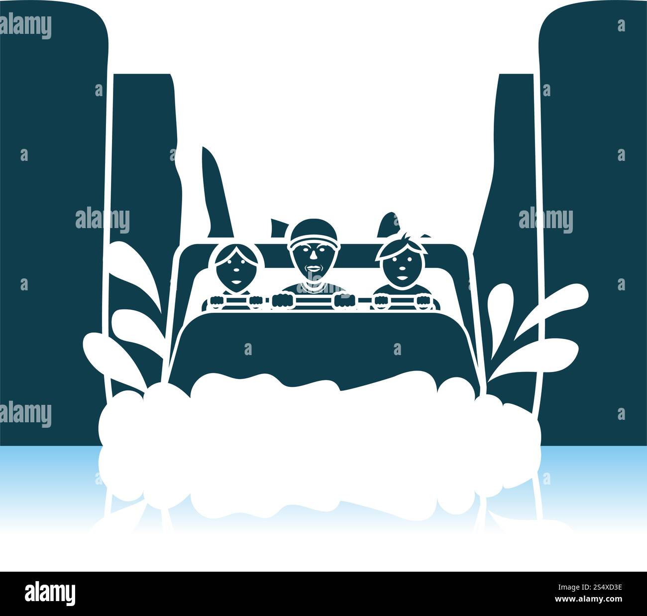 Water Boat Ride Icon. Shadow Reflection Design. Vector Illustration ...