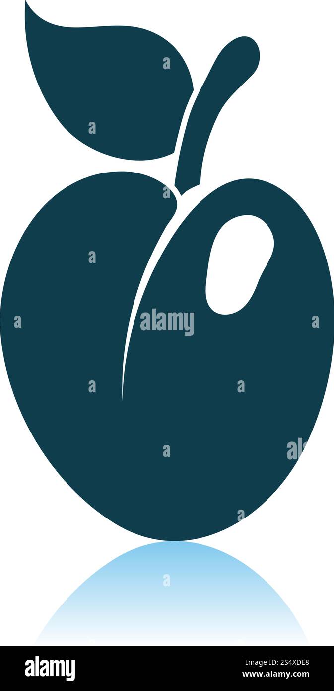 Icon Of Plum. Shadow Reflection Design. Vector Illustration Stock ...