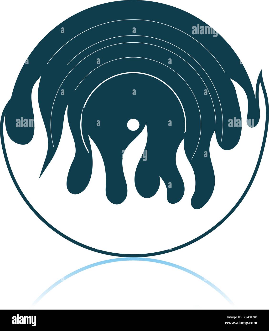 Flame Vinyl Icon. Shadow Reflection Design. Vector Illustration Stock ...