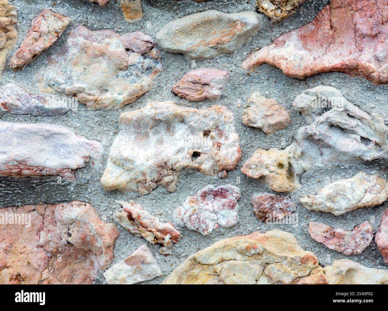 Stony wall from big cobblestones close up, background Stock Photo - Alamy