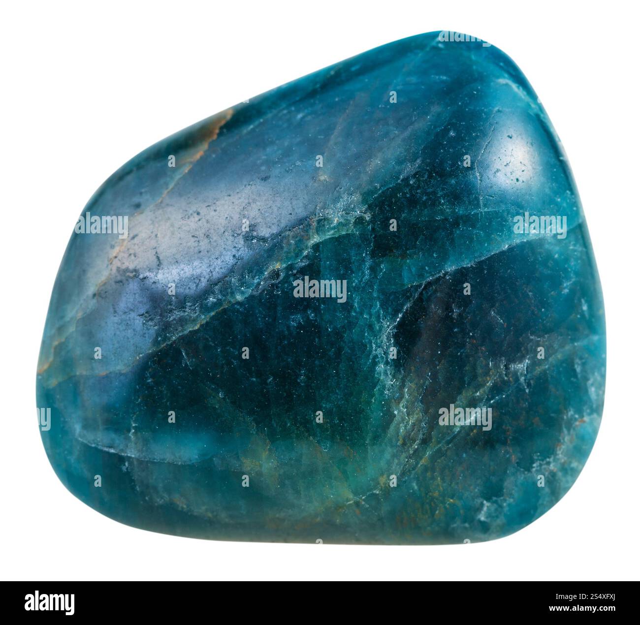 macro shooting of natural mineral stone - tumbled blue green Apatite ...