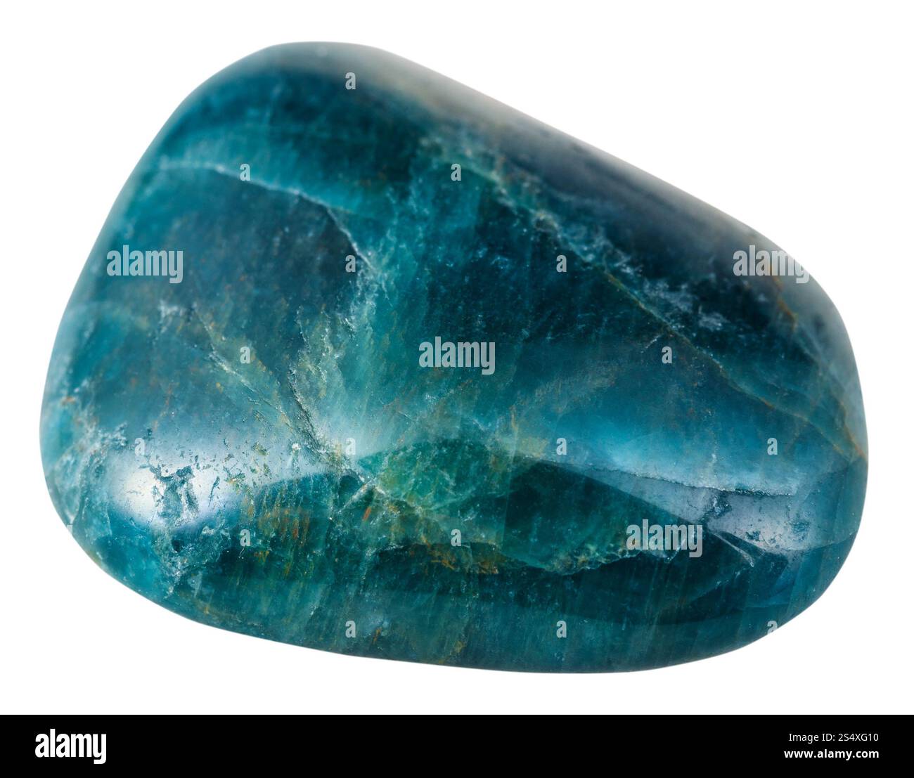 macro shooting of natural mineral stone - polished blue green Apatite ...