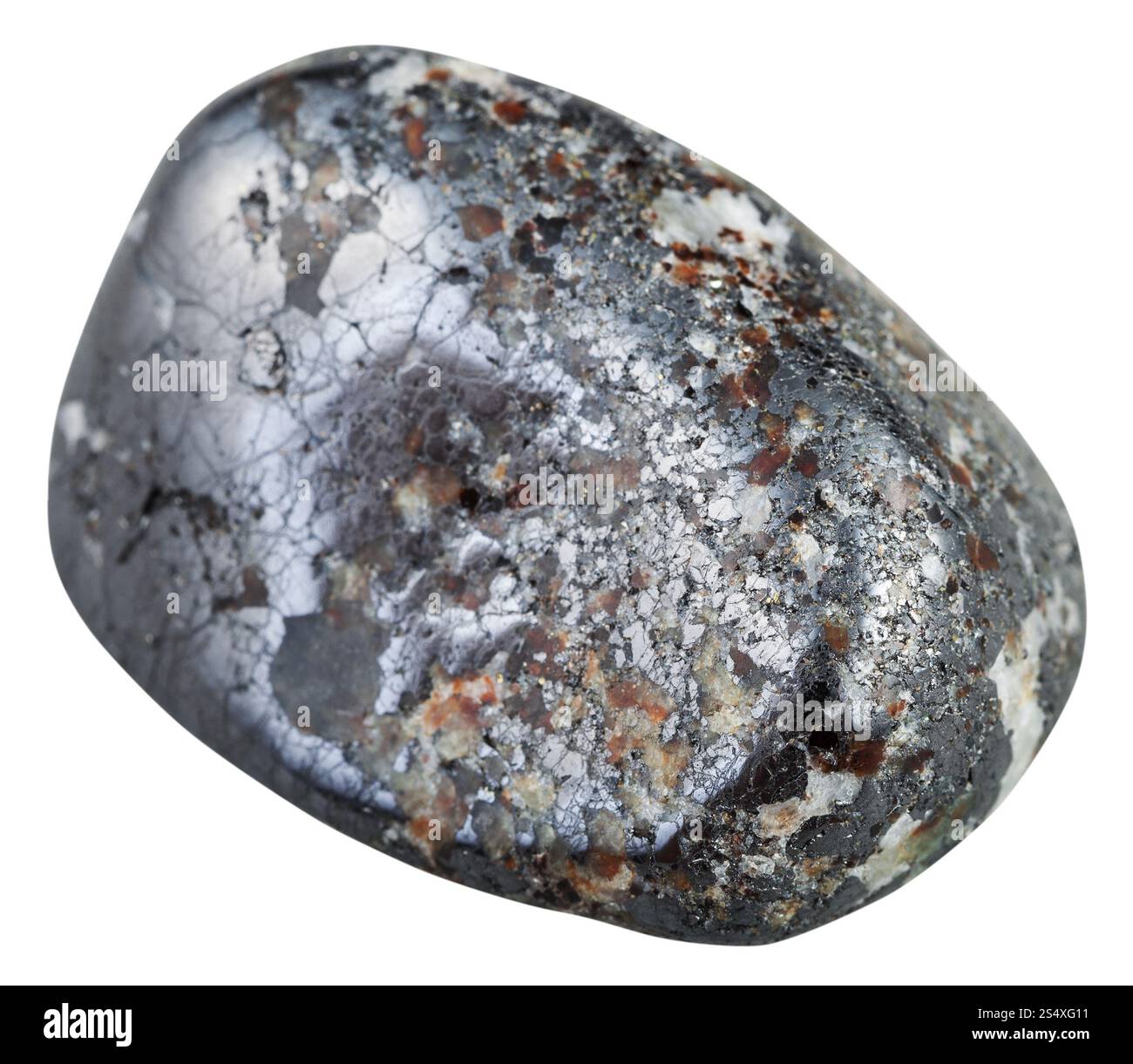 macro shooting of natural mineral stone - polished Magnetite gemstone ...
