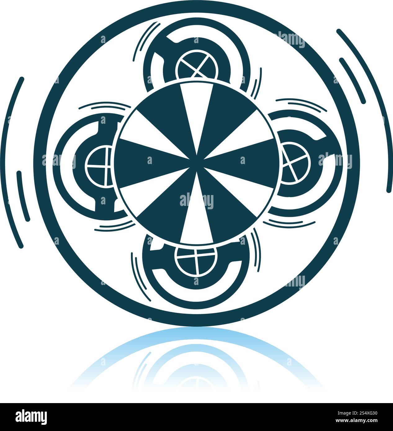 Carousel Top View Icon. Shadow Reflection Design. Vector Illustration ...