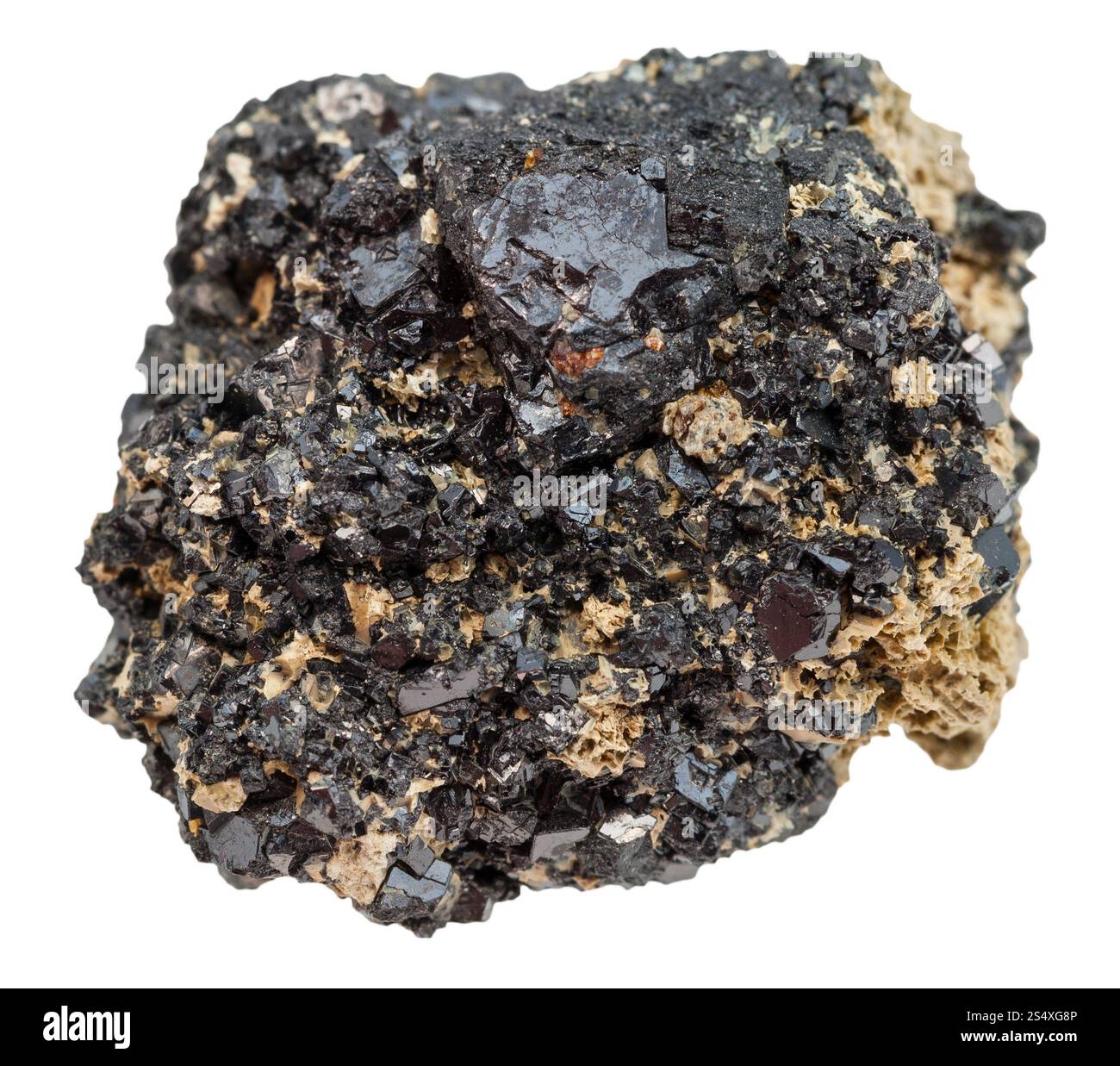 macro shooting of natural mineral stone - Perovskite rock (titanium ore ...