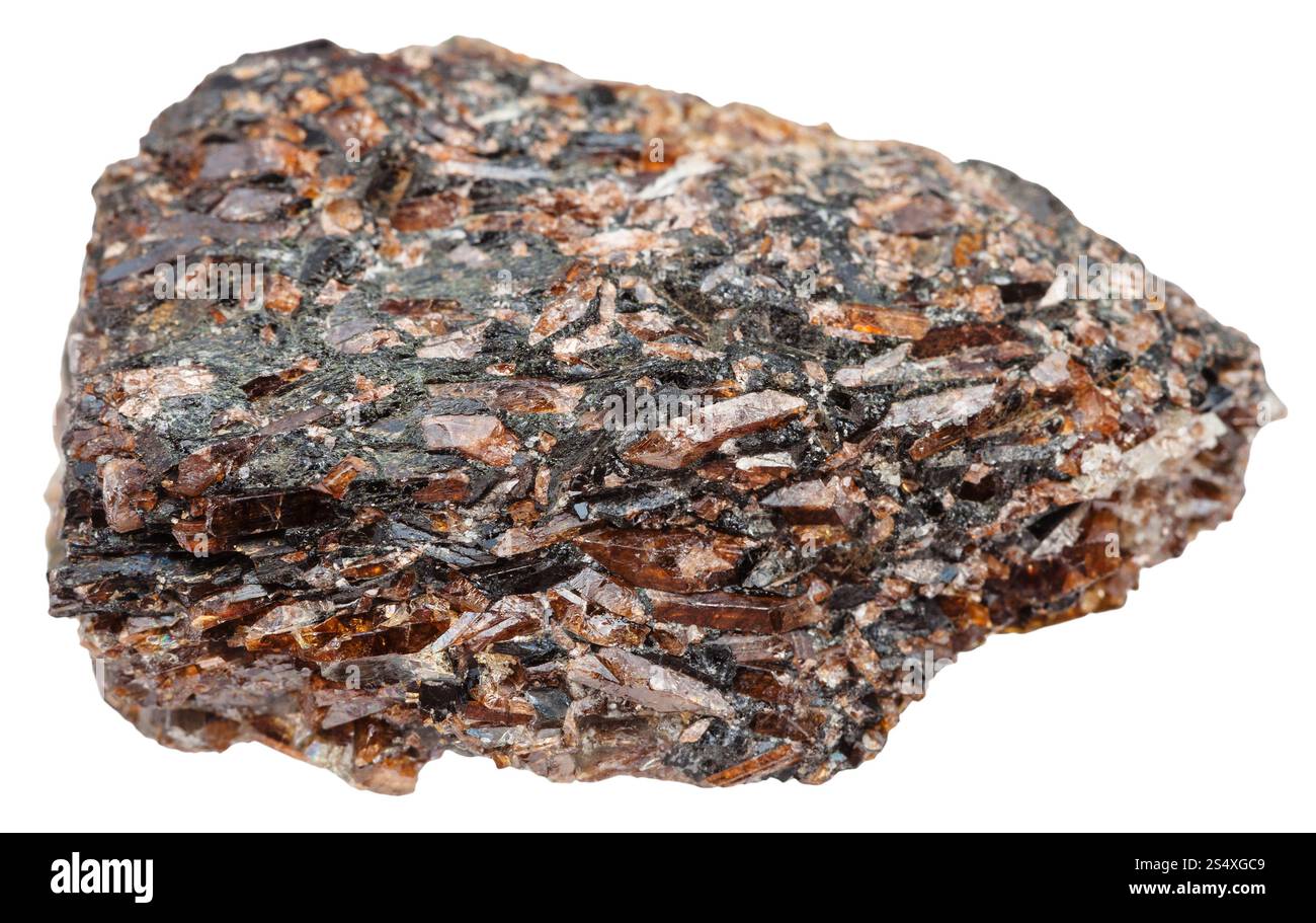 macro shooting of natural mineral stone - specimen of titanite (sphene ...