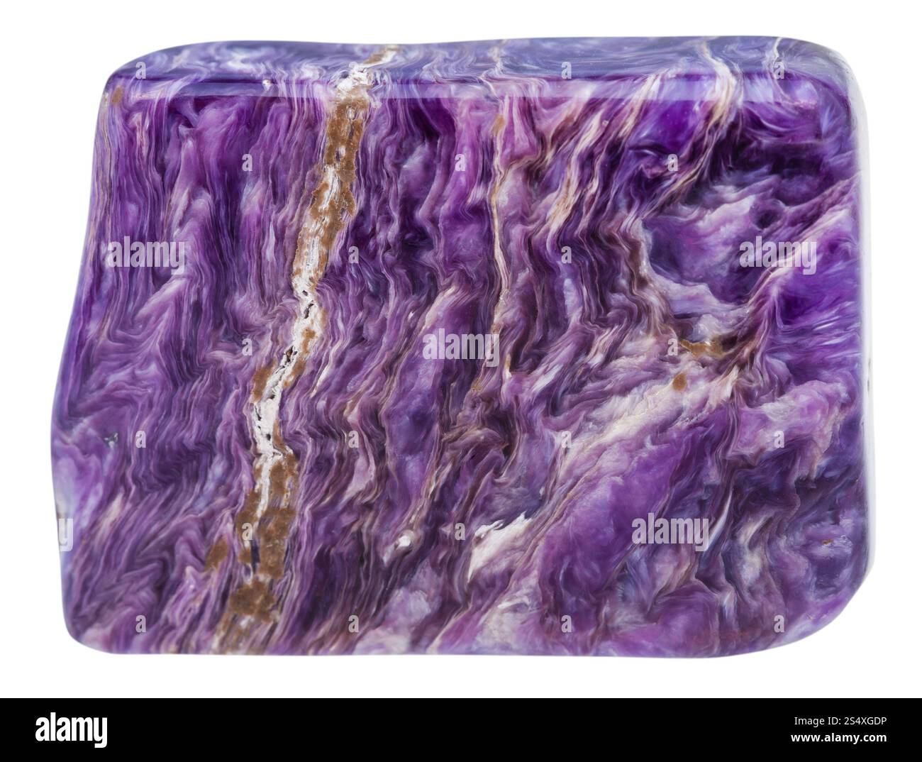 macro shooting of natural mineral stone - tumbled charoite gemstone ...