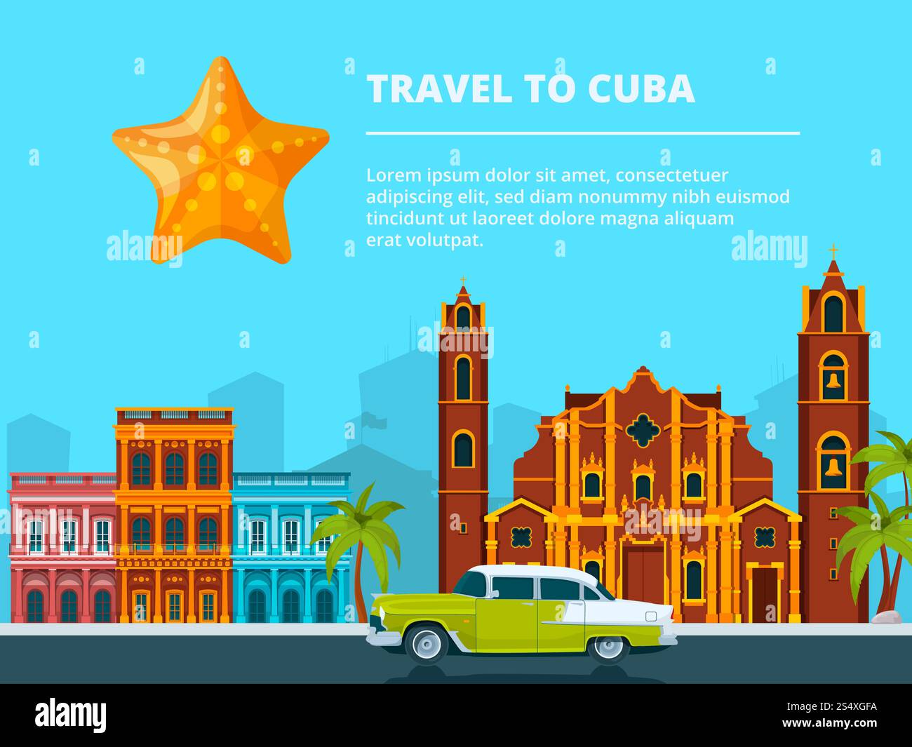 Havana landmarks illustration Stock Vector Images - Alamy
