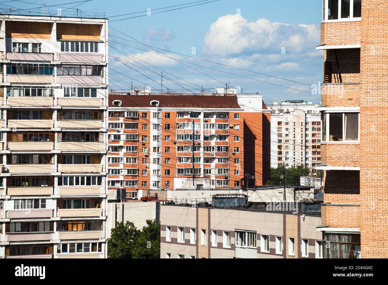Summer moscow city living block hi-res stock photography and images - Alamy