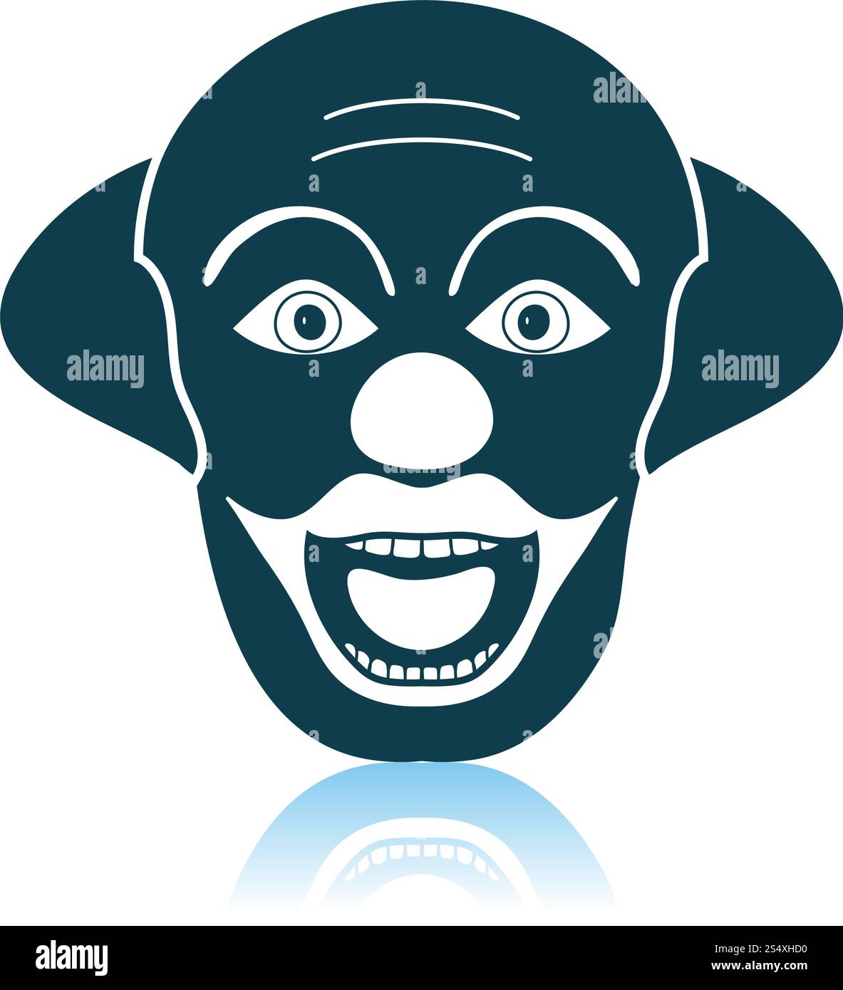 Party Clown Face Icon. Shadow Reflection Design. Vector Illustration ...