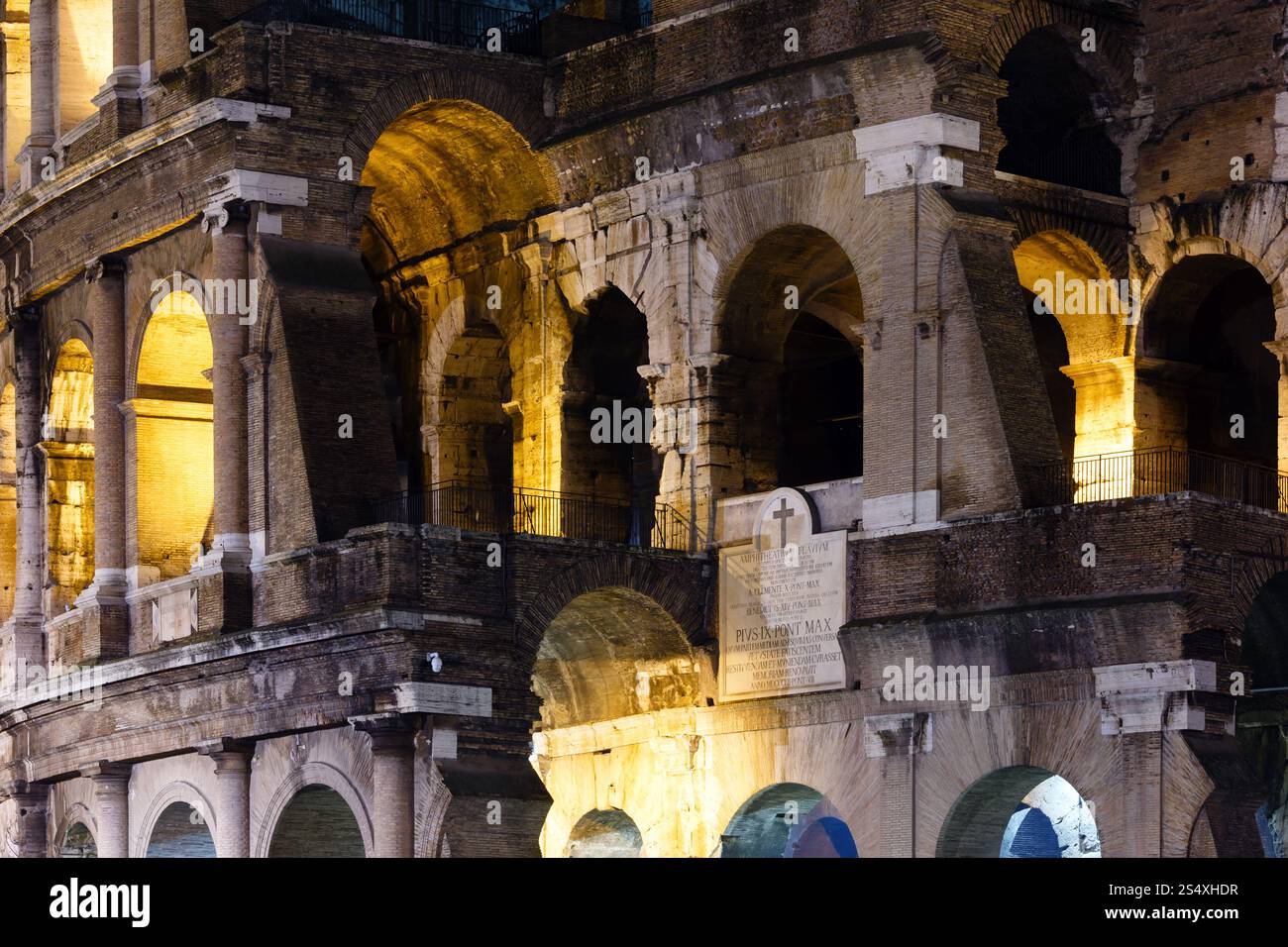 Colosseum exterior night view. Symbol of Imperial Rome, Italy Stock ...