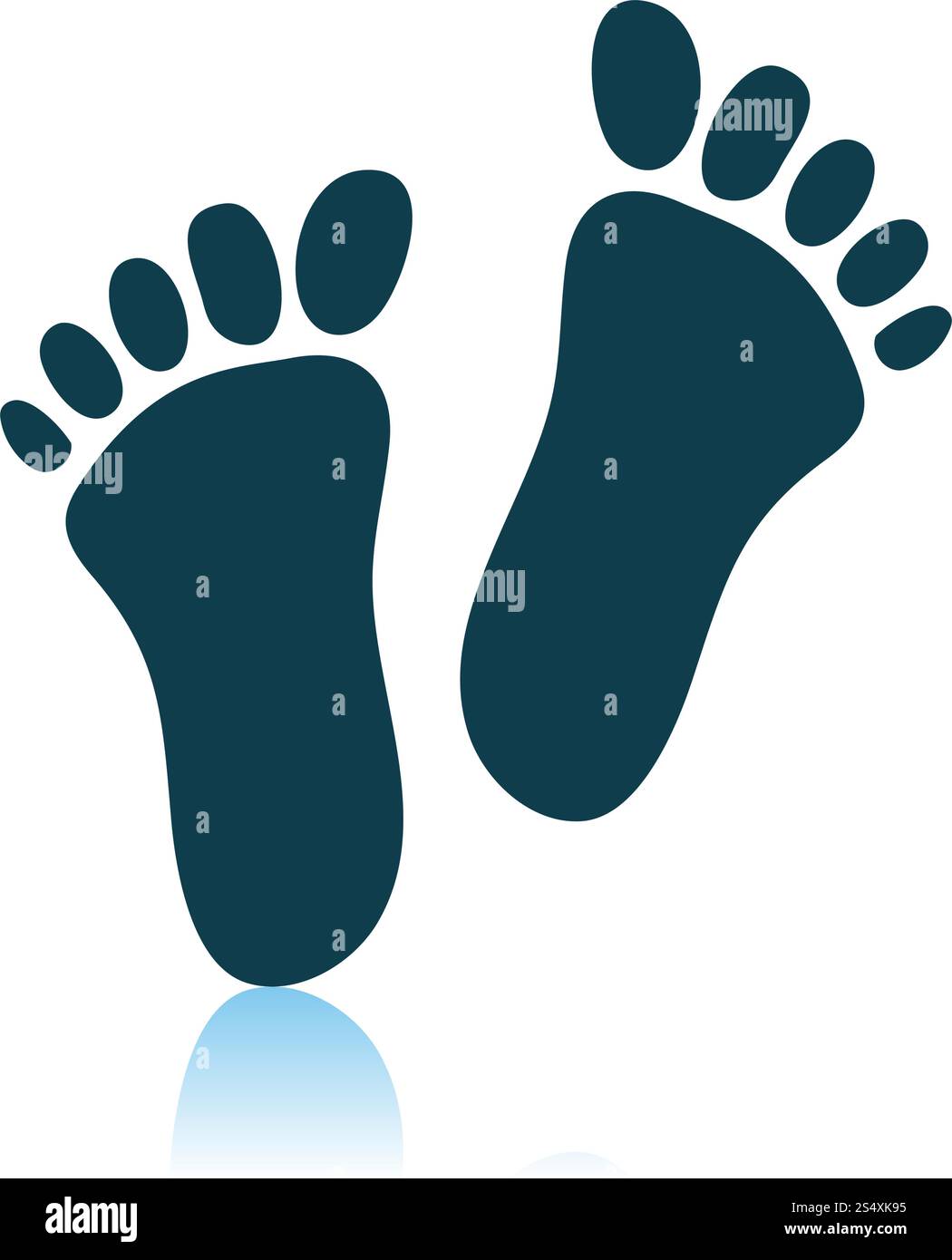 Foot Print Icon. Shadow Reflection Design. Vector Illustration Stock ...