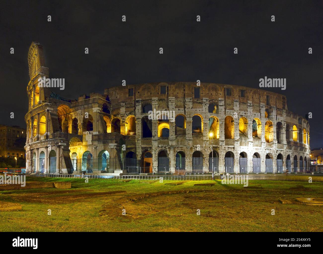 Colosseum night view -symbol of Imperial Rome, Italy Stock Photo - Alamy