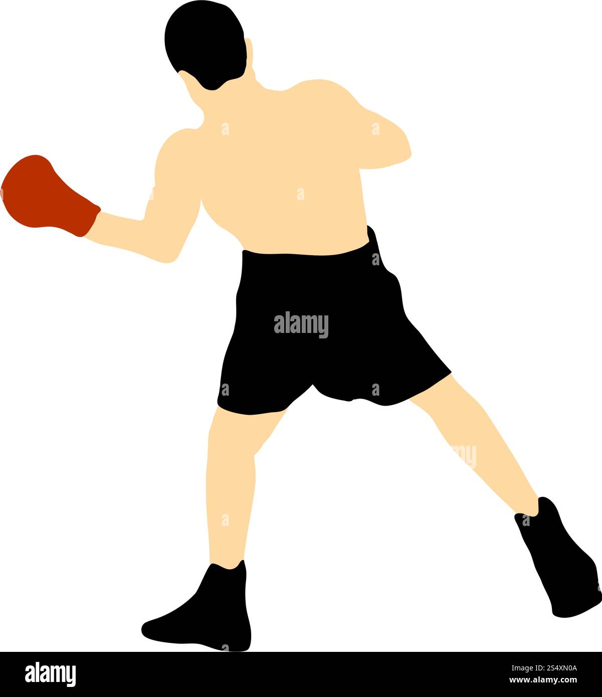 Boxing silhouette. Fully editable EPS 10 vector illustration Stock ...
