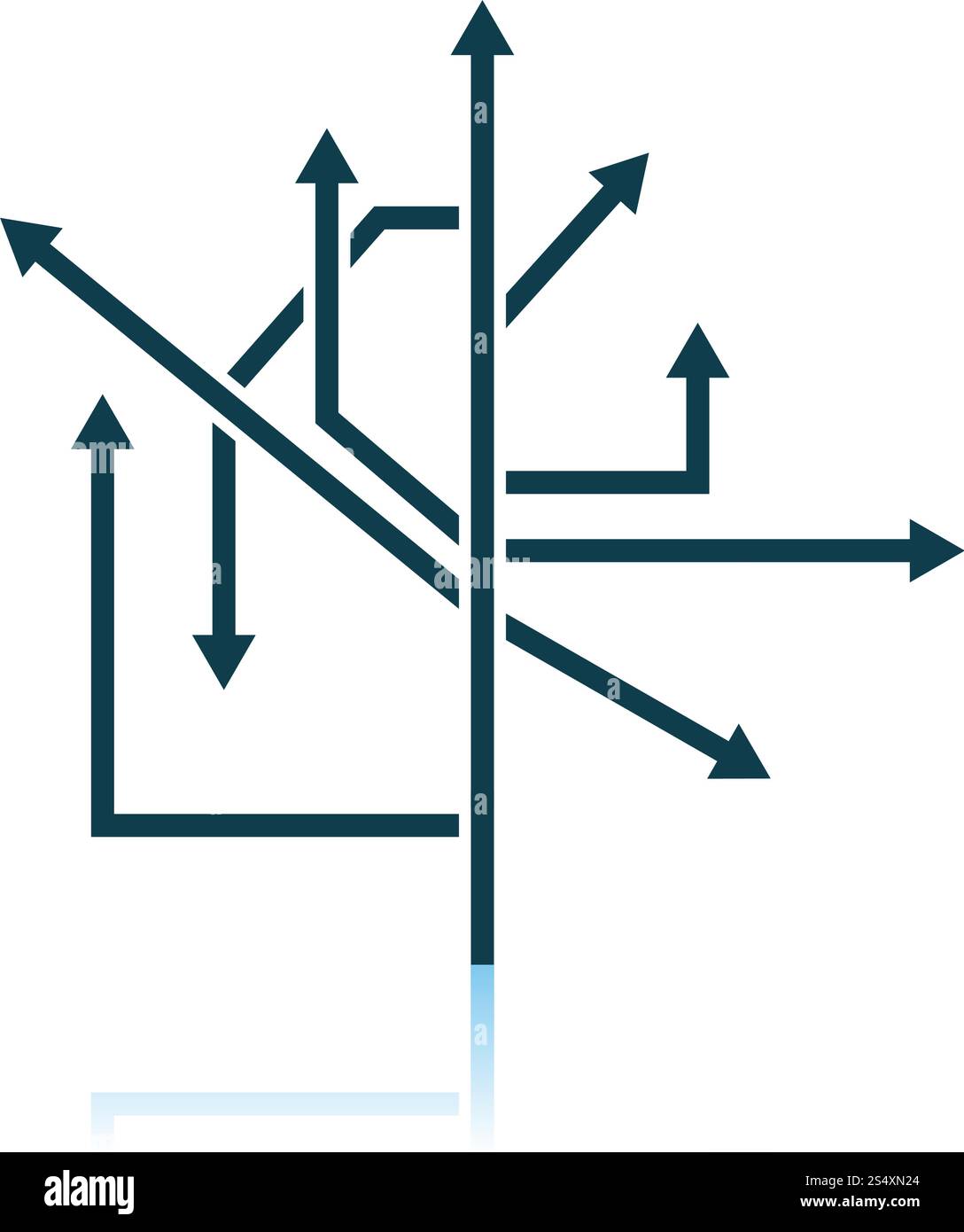 Direction Arrows Icon. Shadow Reflection Design. Vector Illustration ...