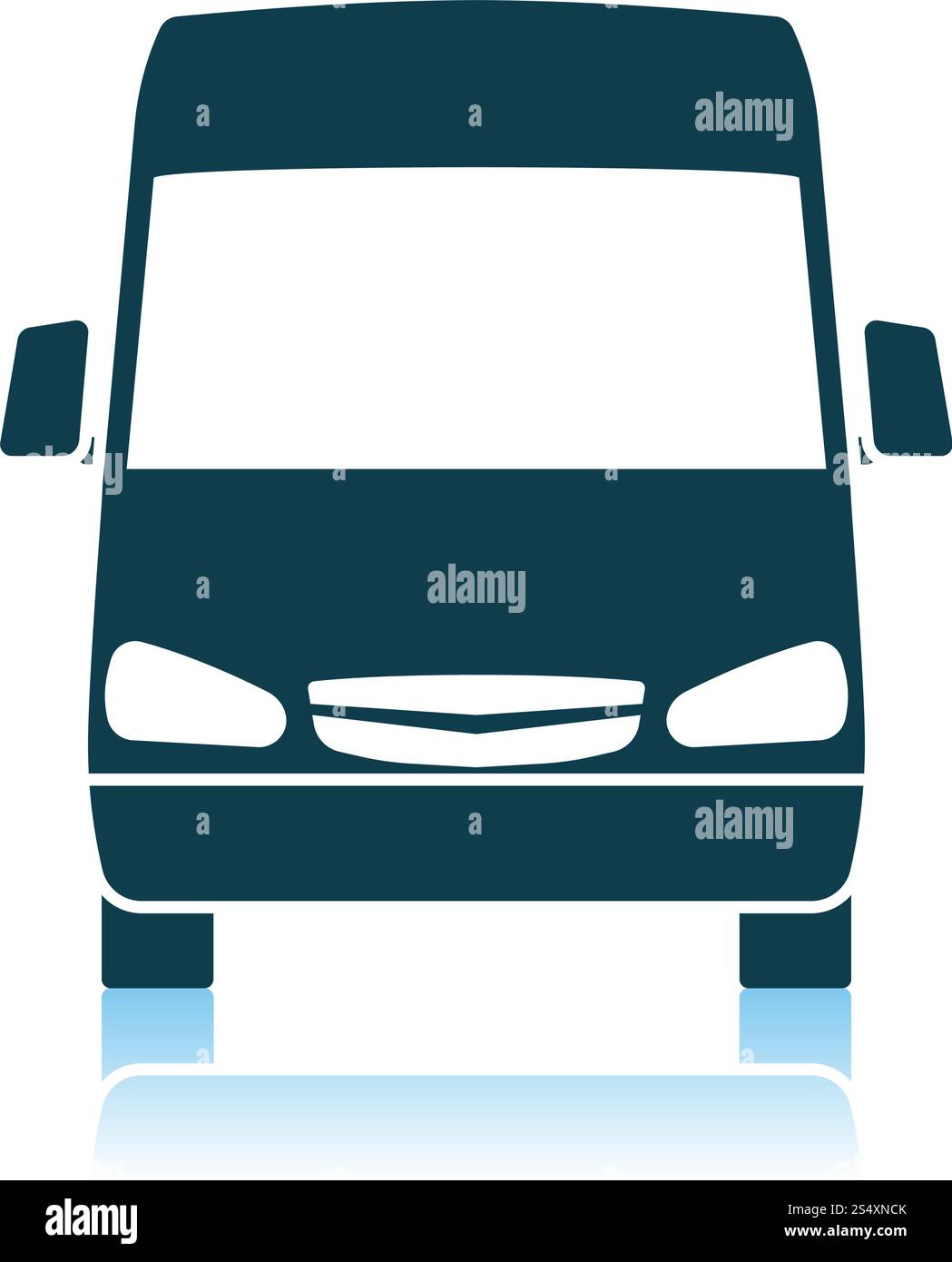 Van Icon Front View. Shadow Reflection Design. Vector Illustration ...