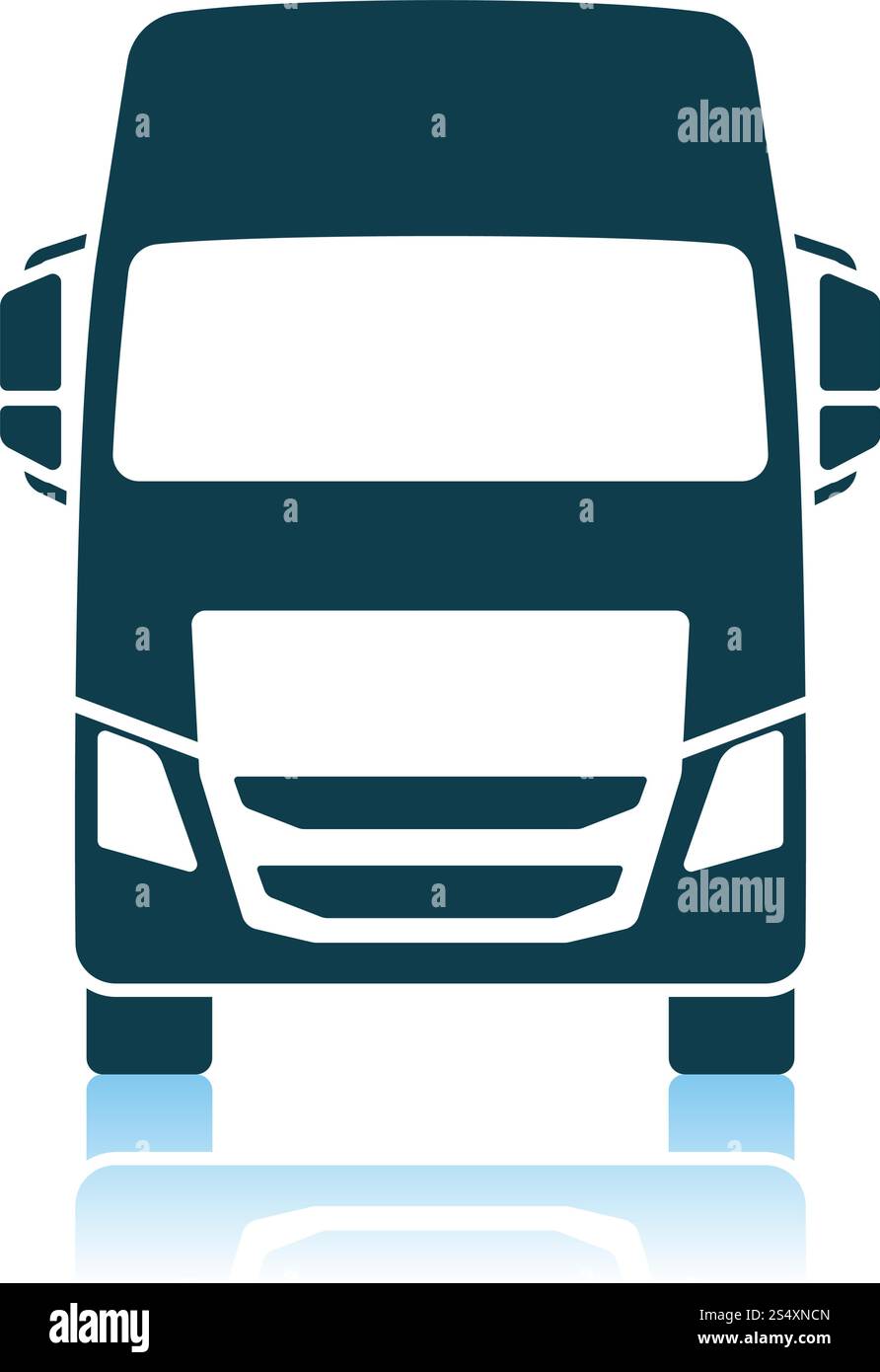 Truck Icon Front View. Shadow Reflection Design. Vector Illustration ...