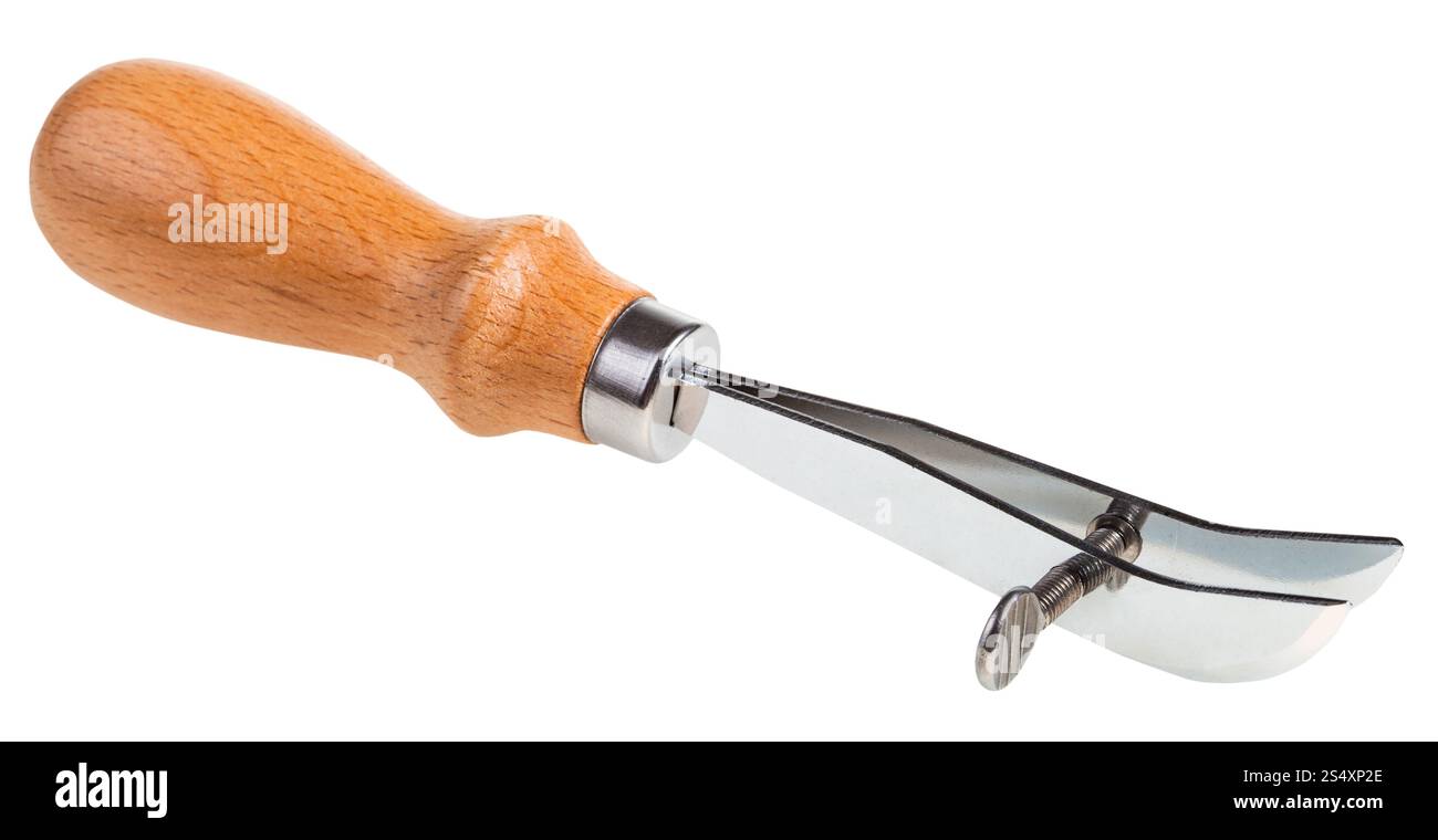 Leather crafting tool - Adjustable Edge Creaser tool isolated on white ...