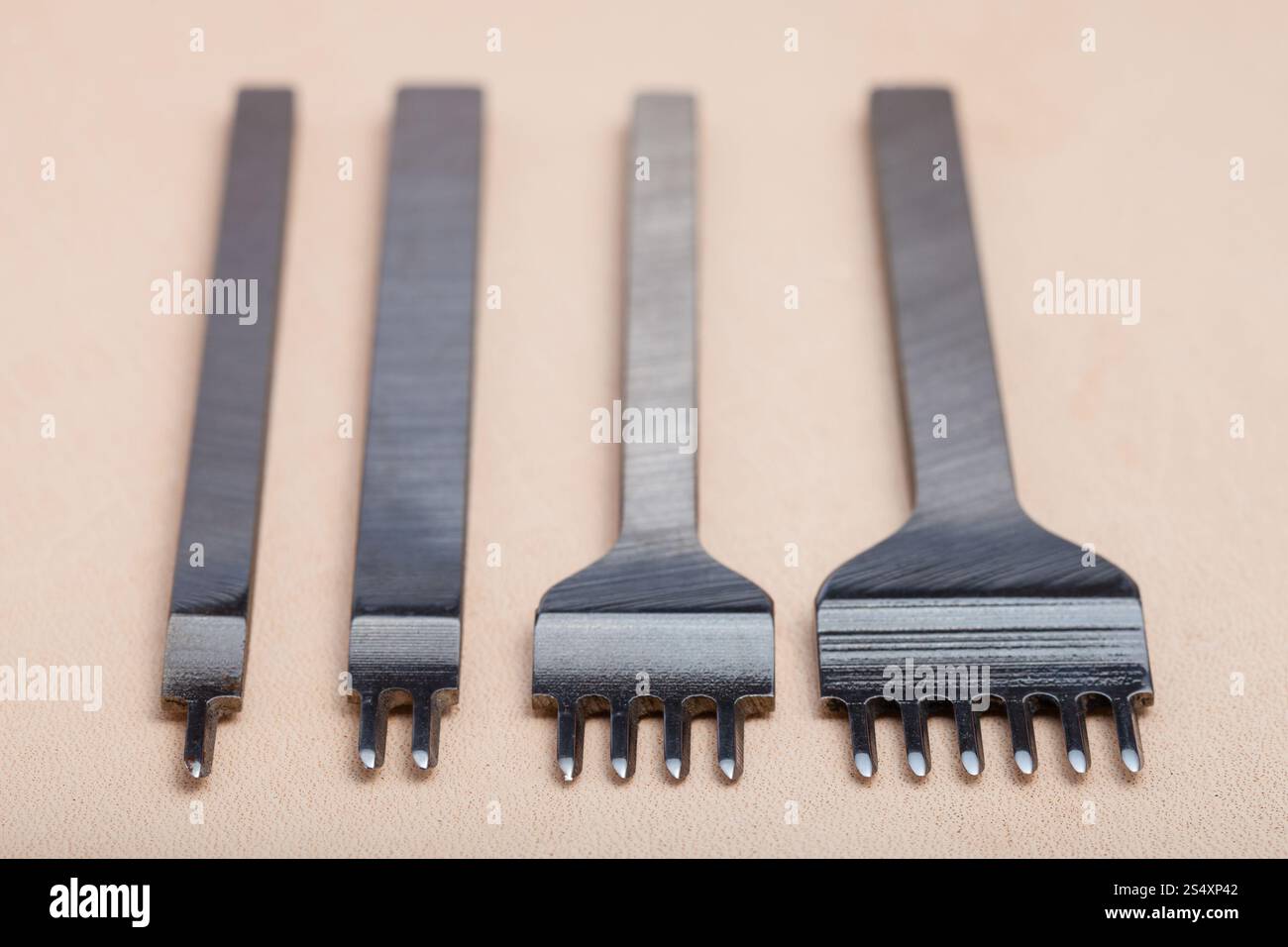 Leather crafting tool - Prongs Lacing Stitching Chisels on natural ...