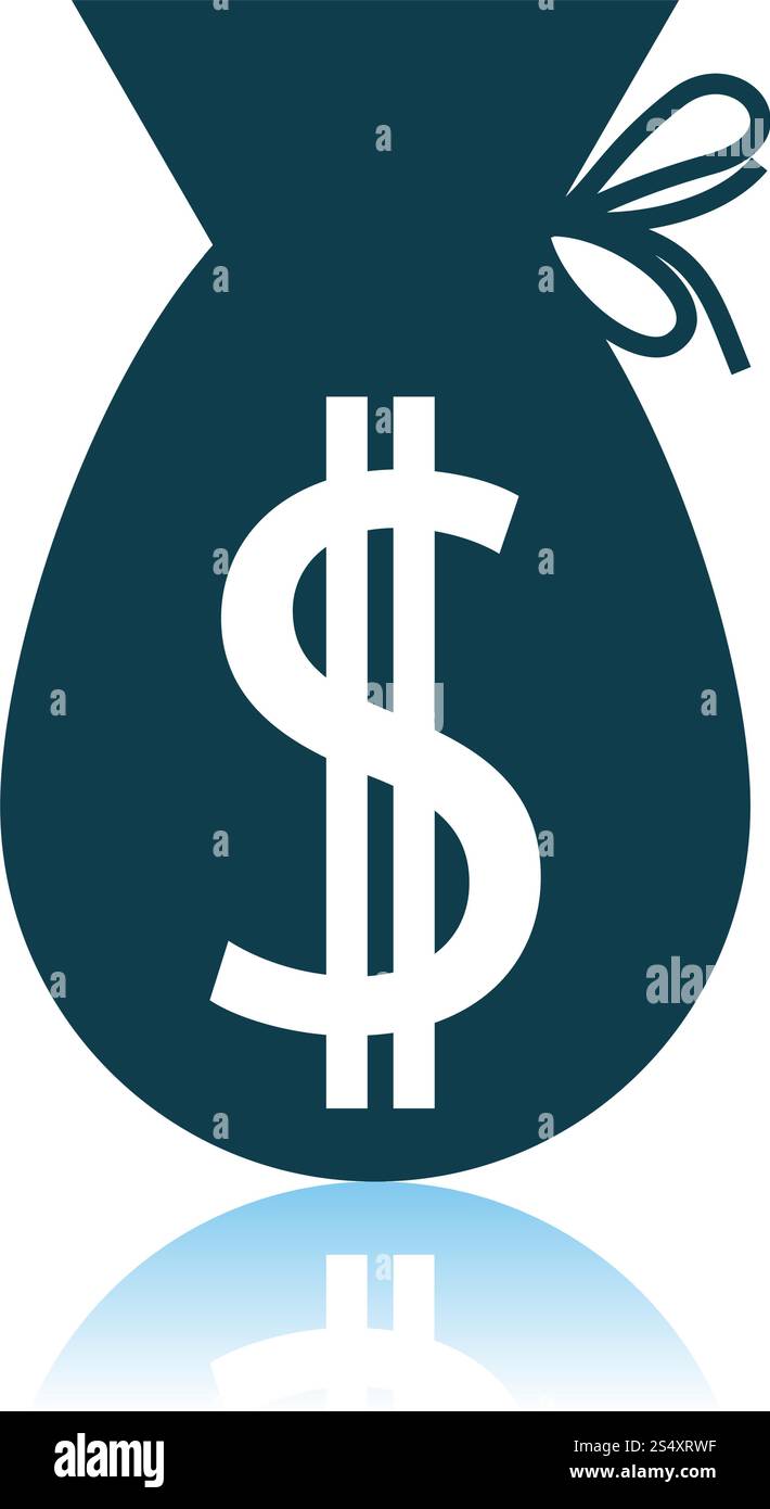 Money Bag Icon. Shadow Reflection Design. Vector Illustration Stock ...
