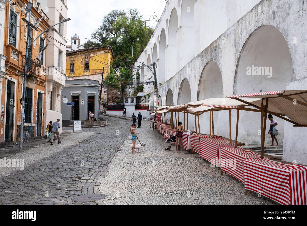 Street Scene by The Carioca Aqueduct in the Lapa district of Rio De ...