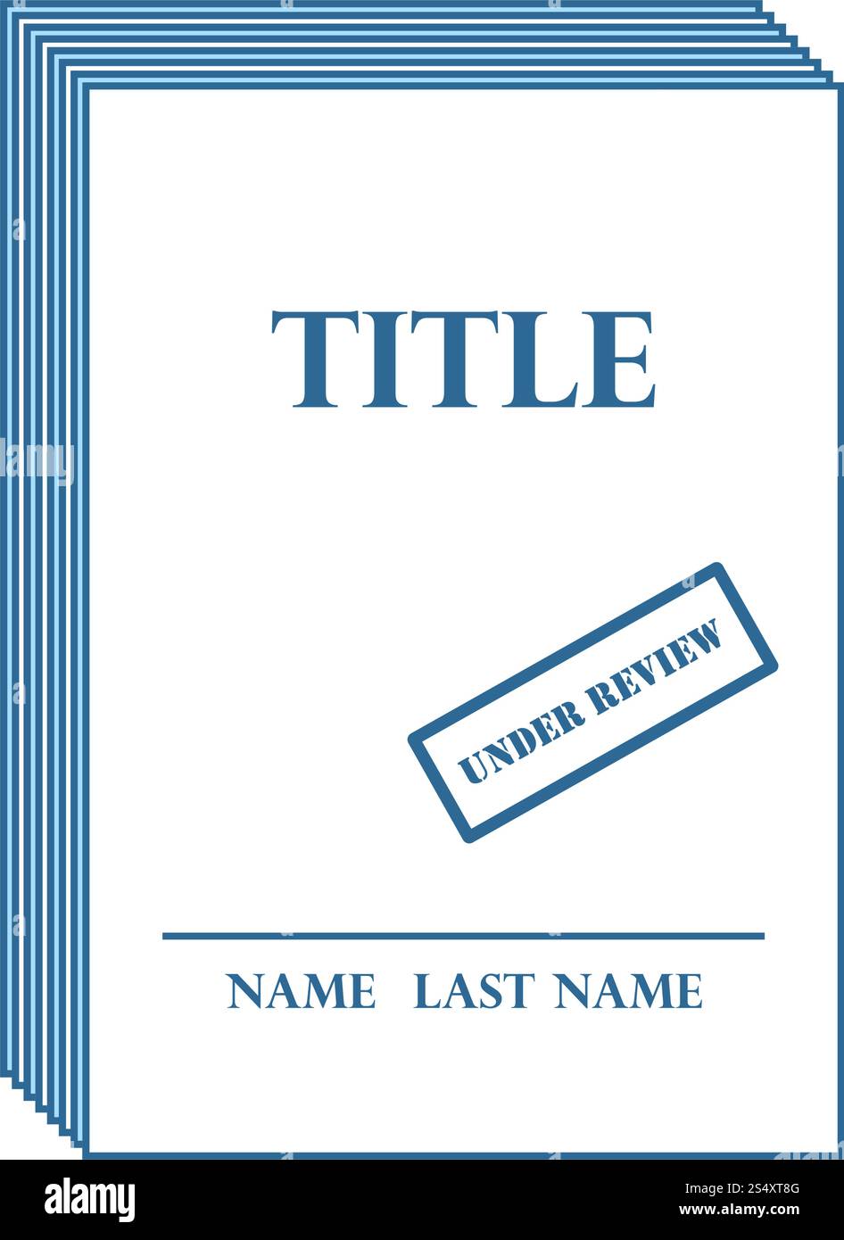 Manuscript Under Review Icon. Thin Line With Blue Fill Design. Vector ...