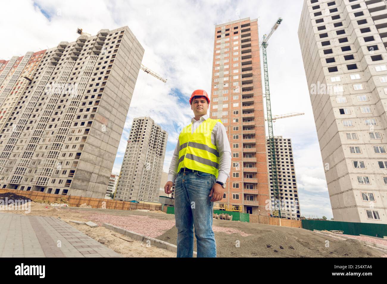 Constructor drawing project on sheet hi-res stock photography and ...