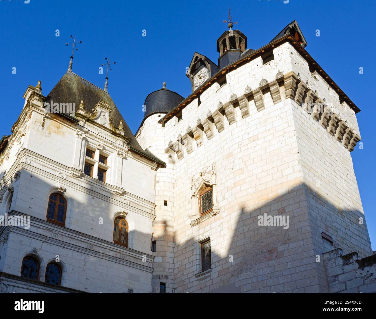 Church top view in Royal City of Loches (France Stock Photo - Alamy