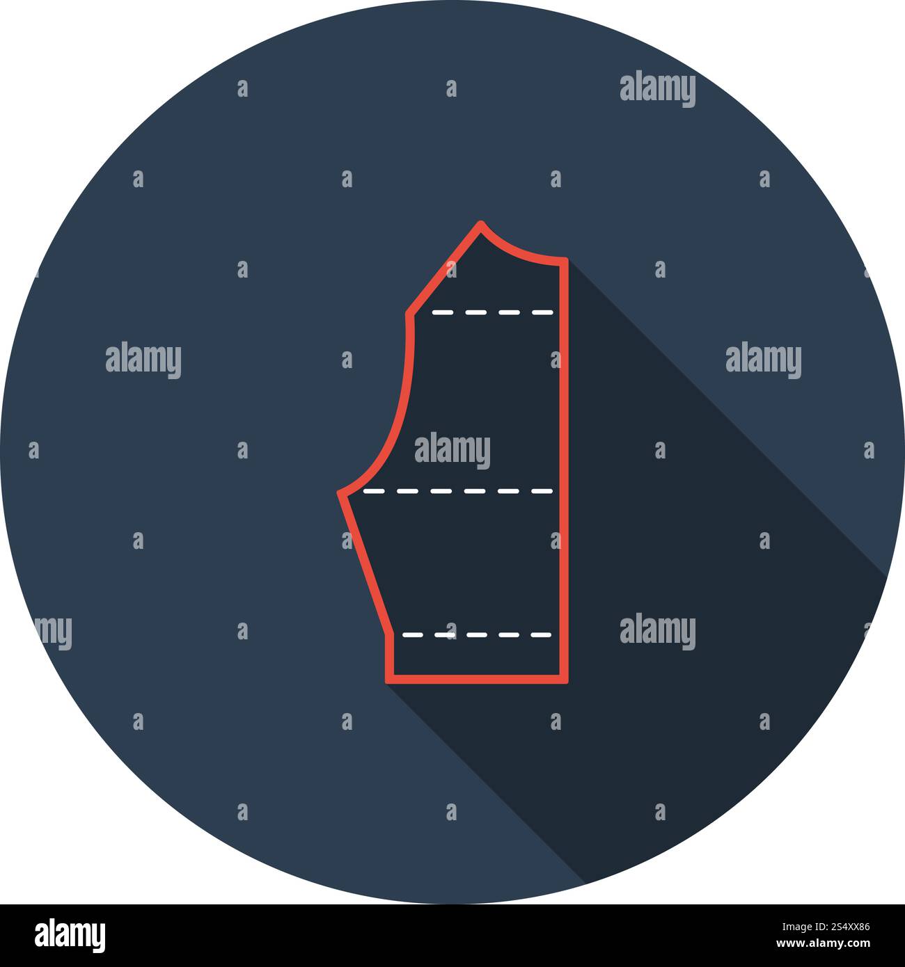 Sewing Pattern Icon. Flat Circle Stencil Design With Long Shadow ...