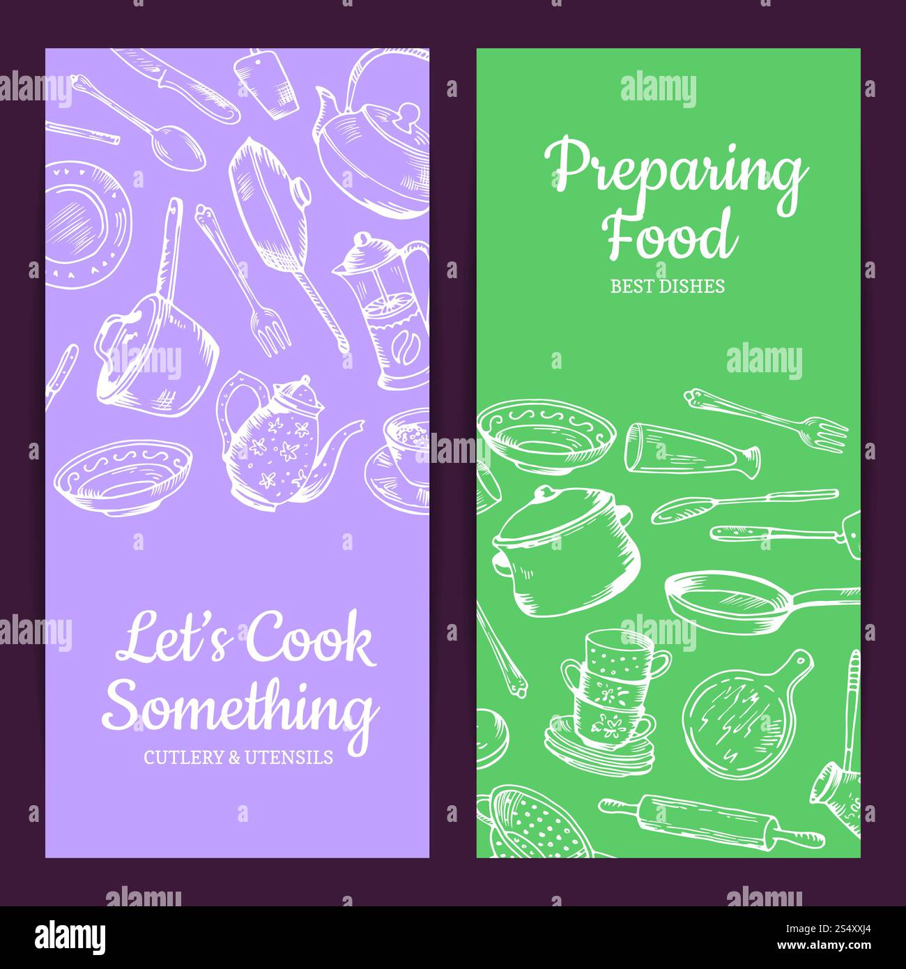 Vector flyer templates for cutlery or kitchen accessories shop ...