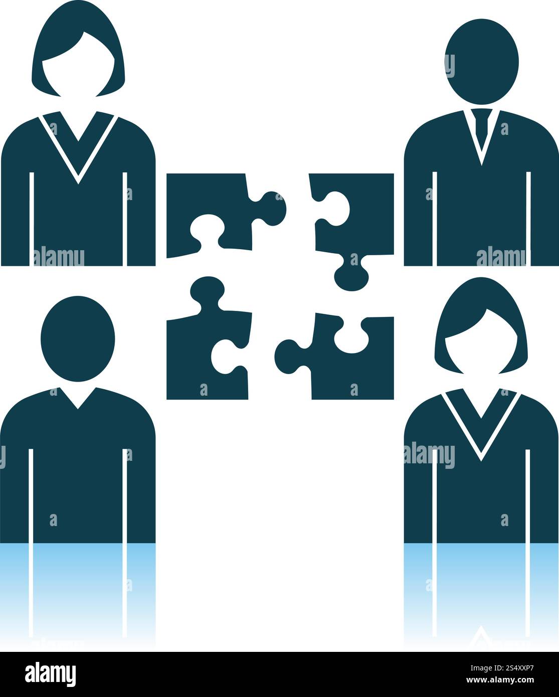 Corporate Team Icon. Shadow Reflection Design. Vector Illustration ...