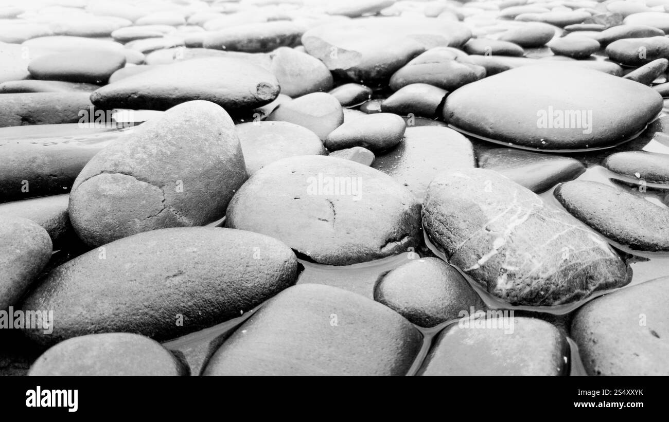 Smooth grey rock in Black and White Stock Photos & Images - Alamy