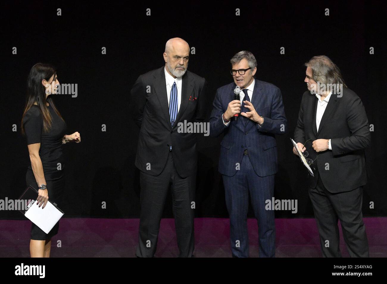 Roma, Italia. 11th Jan, 2025. Barbara Pedrotti, Edi Rama, Paolo Bellino ...
