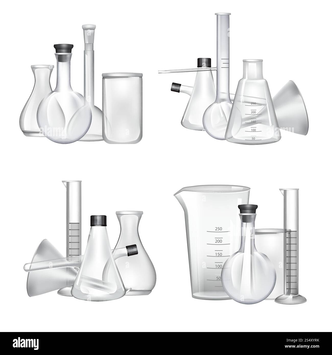 Vector piles of chemical laboratory glass tubes set. Glass tube and ...