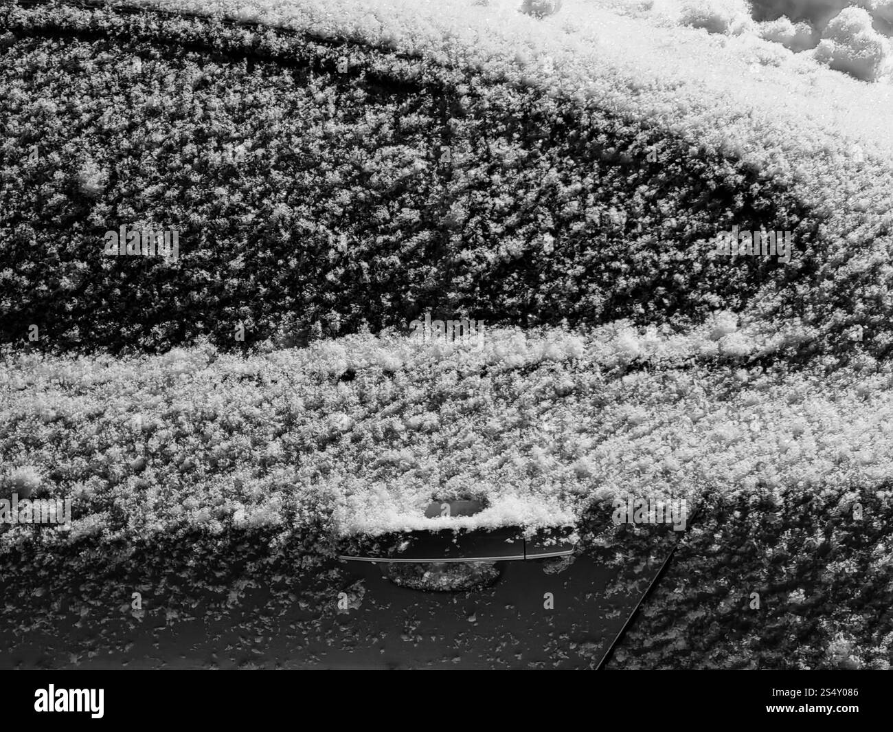 Winter frozen background snowflakes Black and White Stock Photos ...