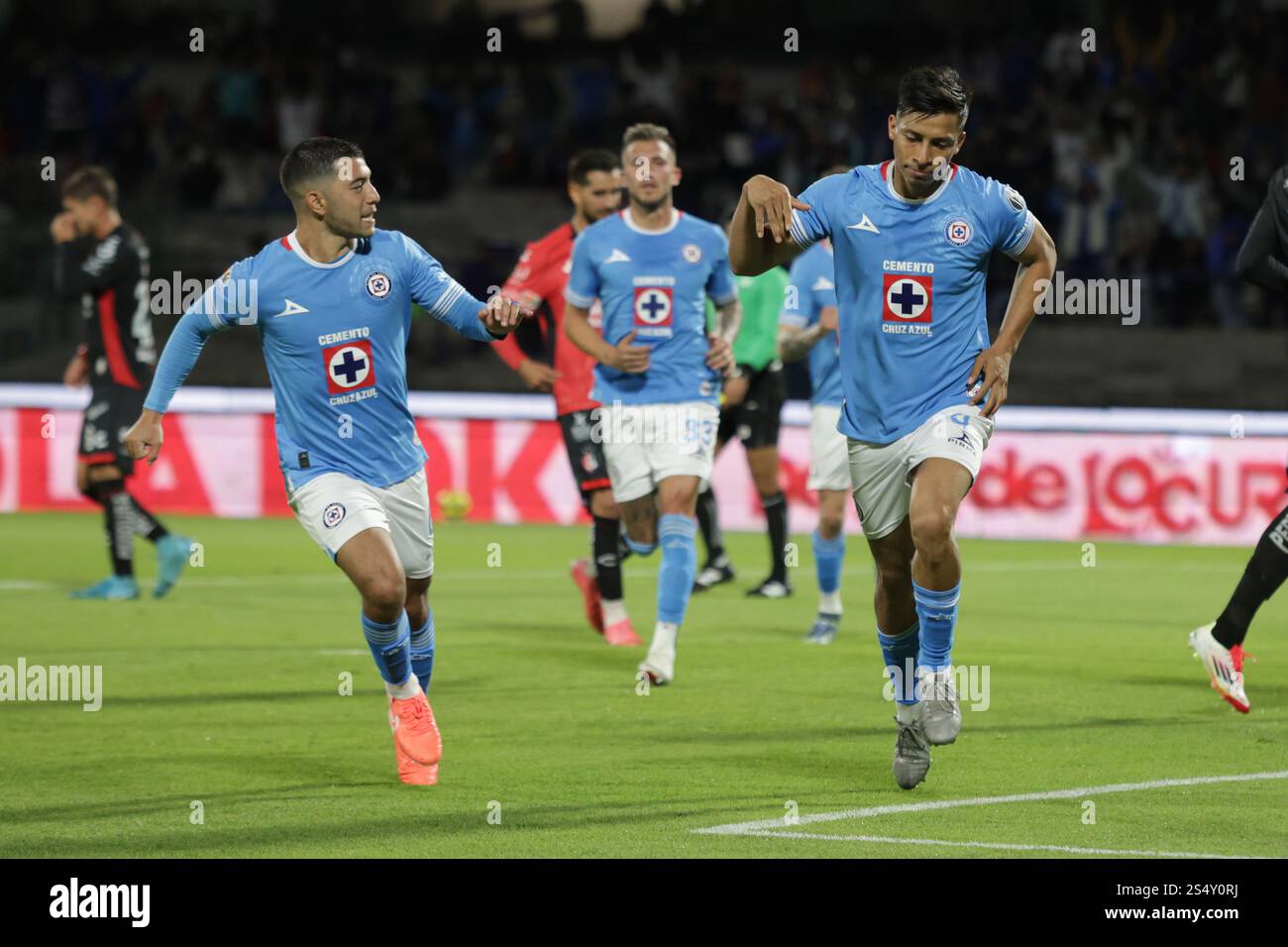 Mexico City, Mexico. 12th Jan, 2025. Ángel Sepulveda #9 and Erik Lira ...
