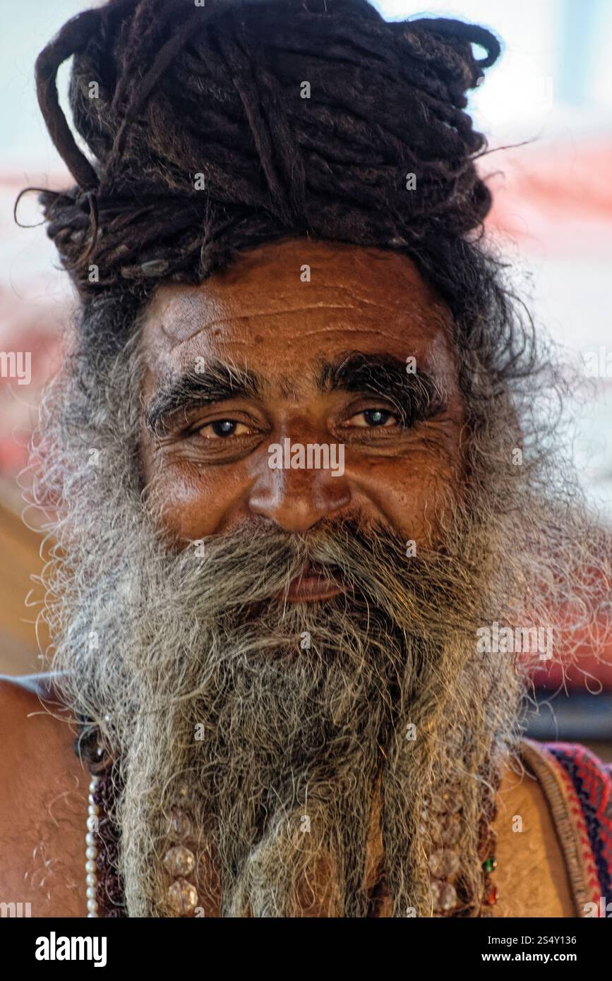 Maha Kumbh Mela in Prayagraj, India: Sadhus portrait Stock Photo - Alamy