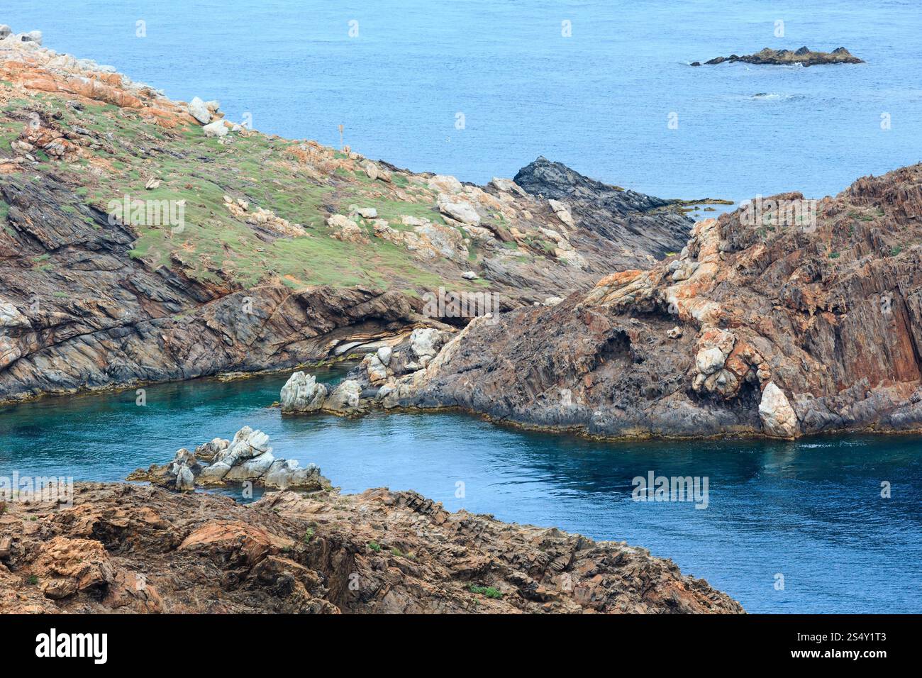 Mediterranean rocky coast summer view from Creus cape (Cap de Creus ...
