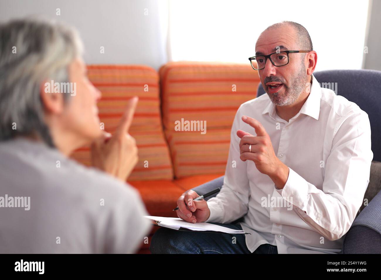 A therapeutic moment highlighting communication and understanding in a ...
